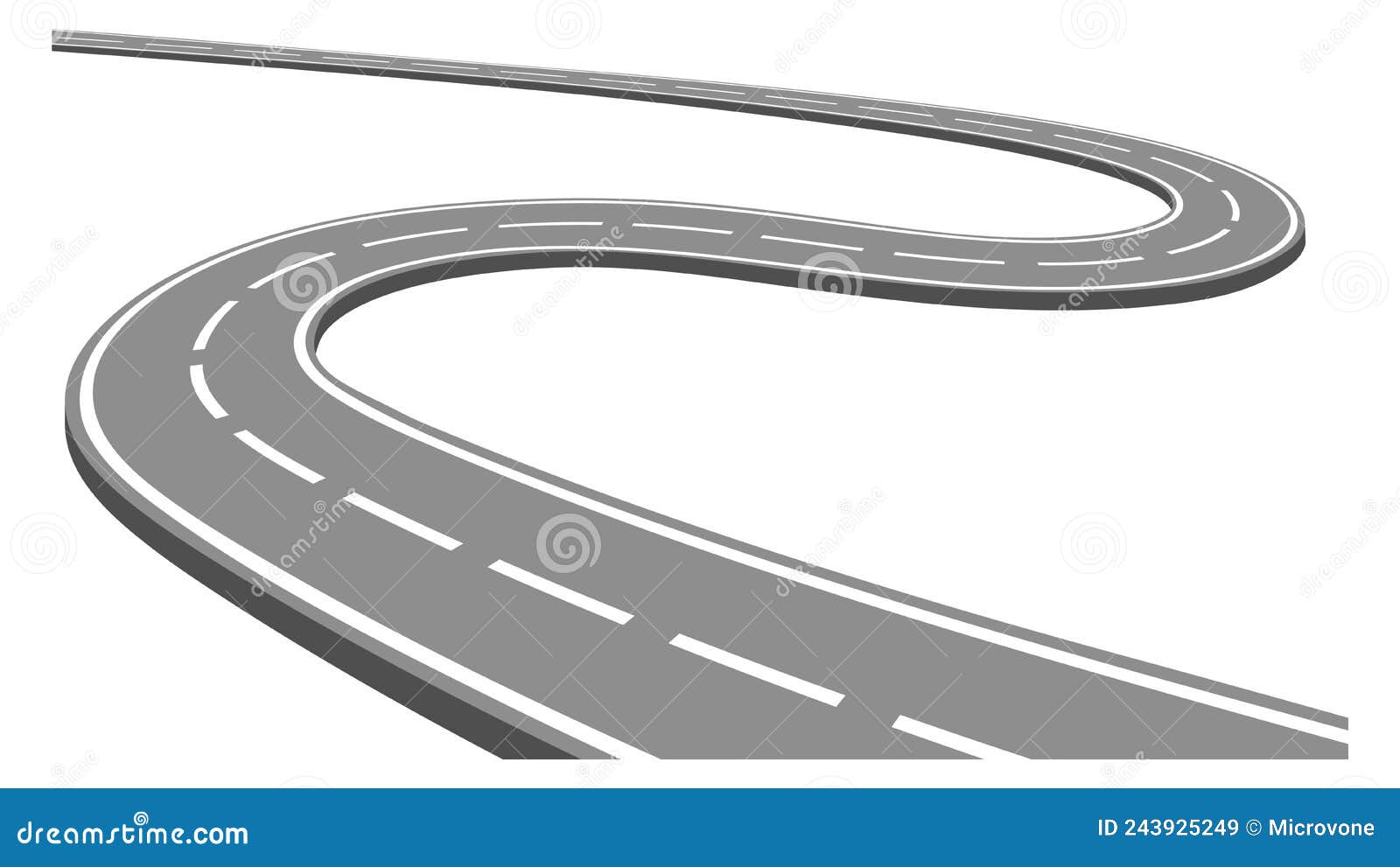 Asphalt Road Curved. Driving Path Stock Vector - Illustration of ...