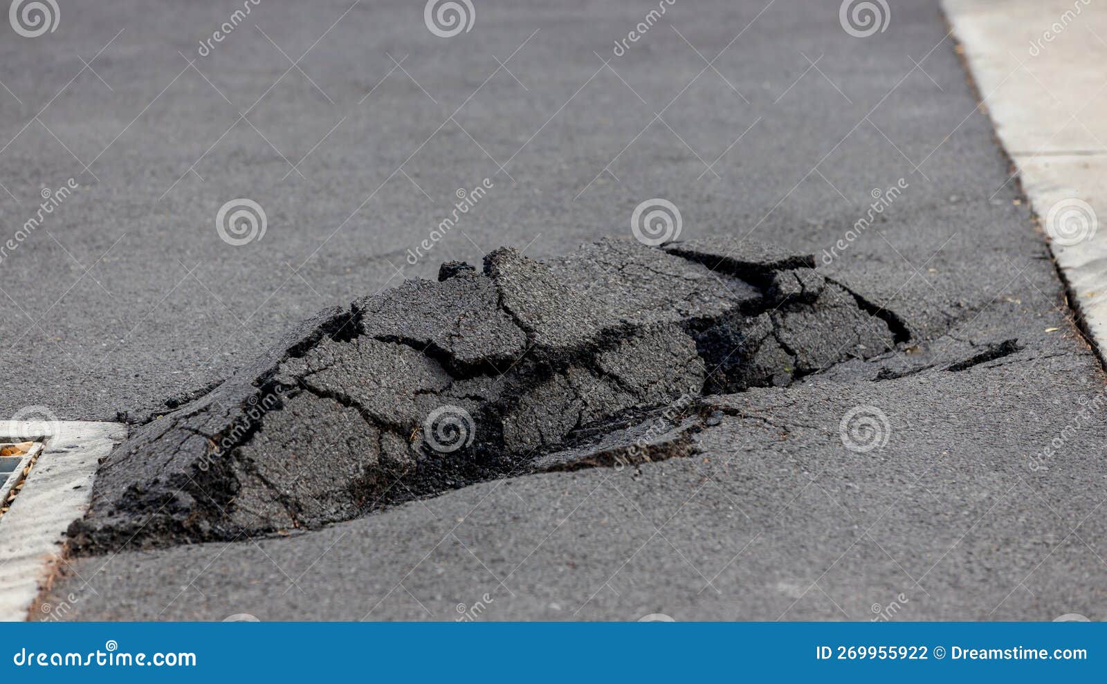 Asphalt Road Damaged. Cracked Road after Earthquake. Poor Asphalt ...