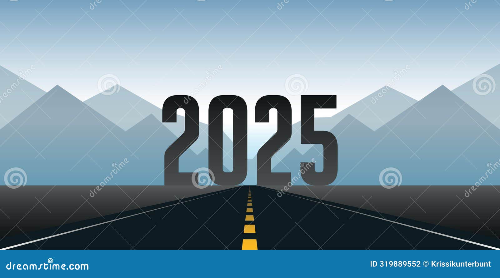 Asphalt Road Direction 2025 Blue Sky Background Stock Vector ...