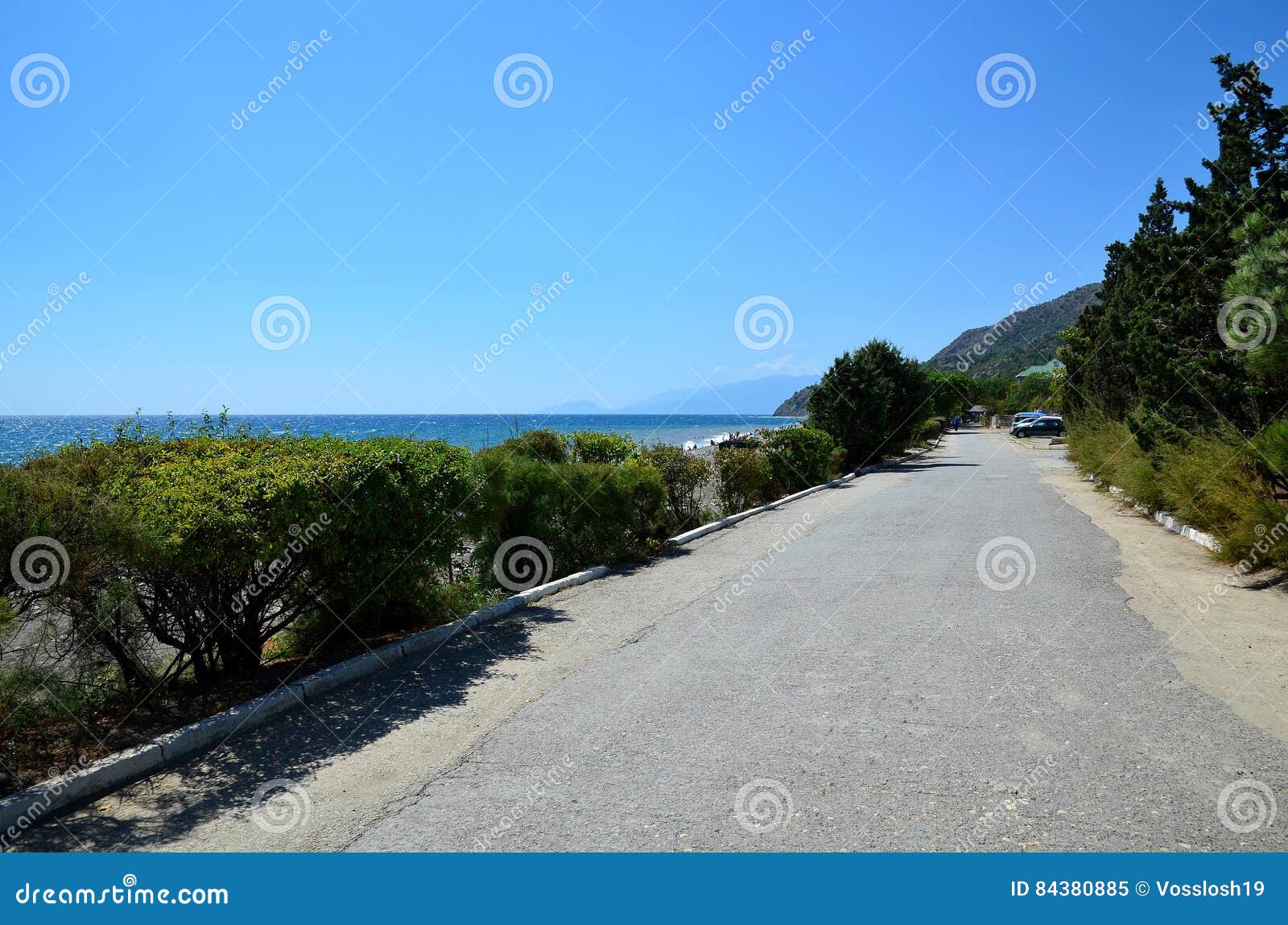 Asphalt road. stock image. Image of asphalt, coast, water - 84380885