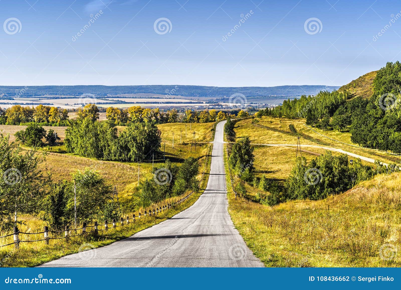 Rural asphalt road stock photo. Image of panorama, country - 108436662