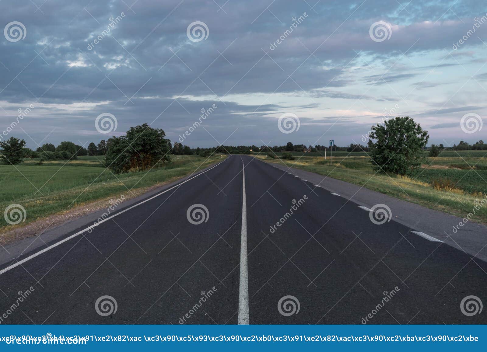 Asphalt Road Going into the Distance on a Summer Evening Stock Image ...