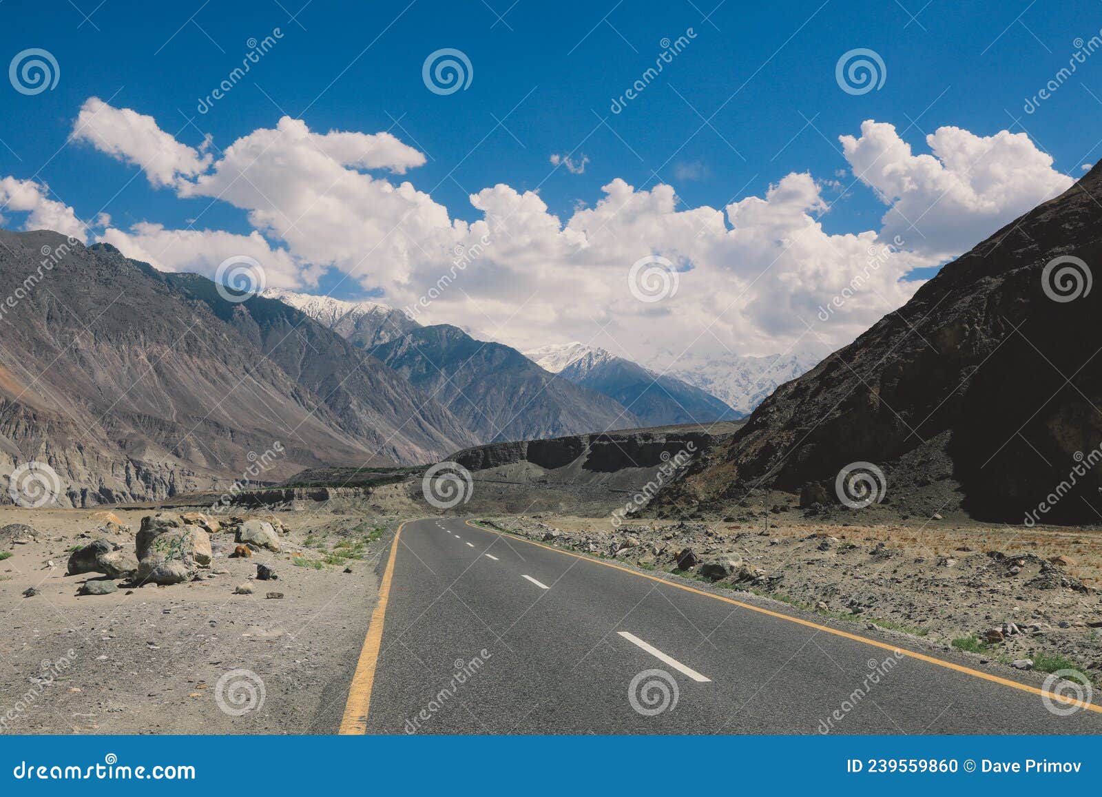 Asphalt Road in the High Gilgit Baltistan Mountains Stock Photo - Image ...