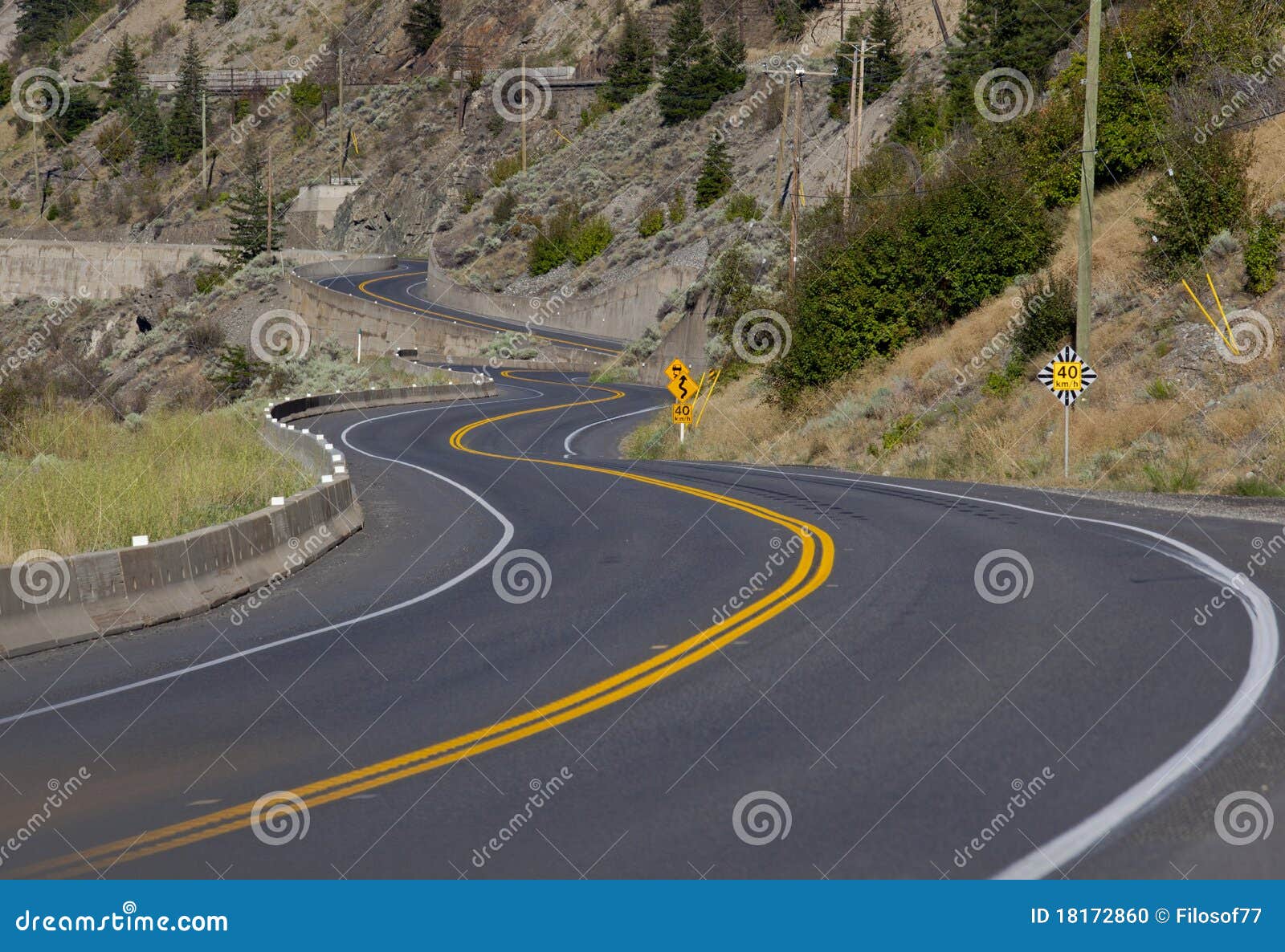 Asphalt Road, Highway, Yellow Lane Stock Photo - Image: 18172860