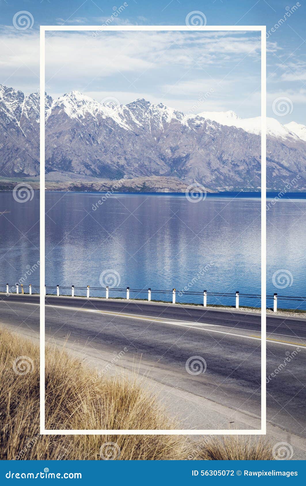 Asphalt Road Lake Mountain Range Background Concept Stock Photo - Image ...