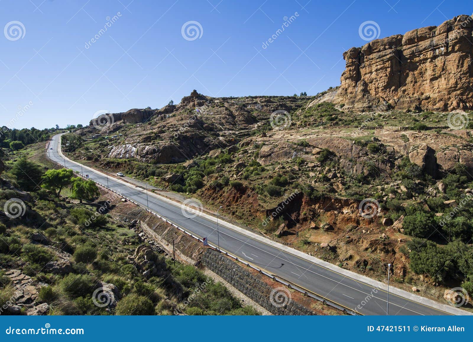 Asphalt Road Leading into the Distance Stock Image - Image of maseru ...