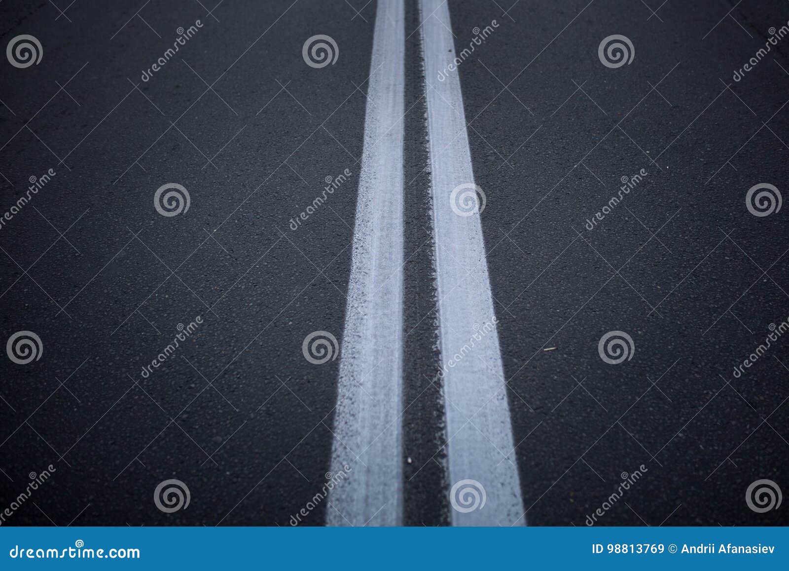 Asphalt Road with Marking Lines White Stripes. Two Solid Lines Stock ...