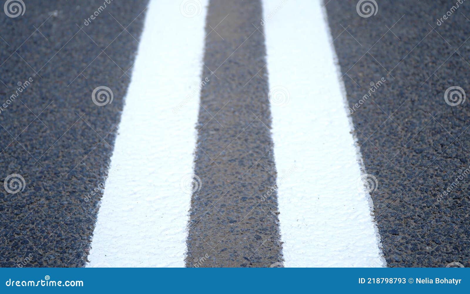 Asphalt Road with Marking Lines White Stripes. Two Solid Lines Stock ...