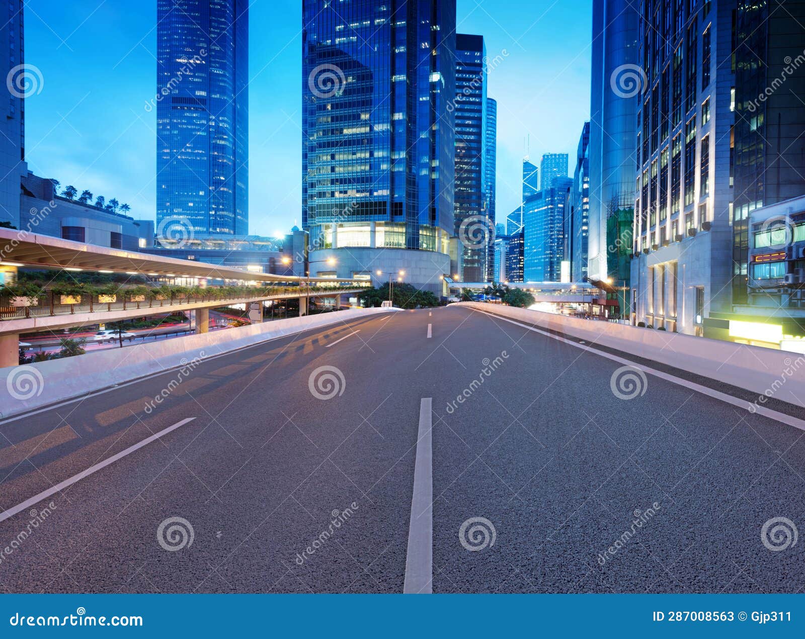 Asphalt Road and Modern City Stock Image - Image of central, exterior ...