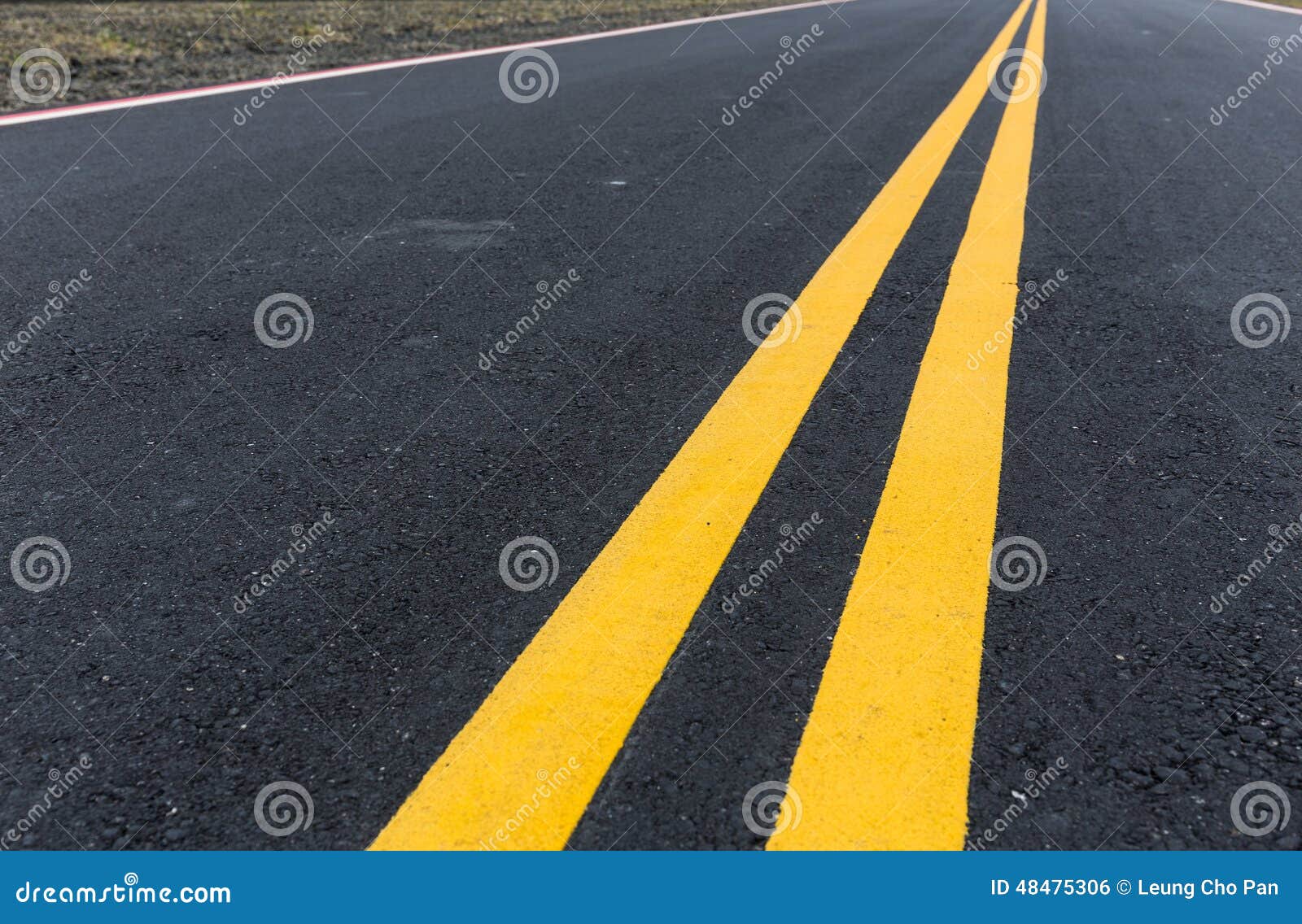 Asphalt Road with Pair of Yellow Line Stock Photo - Image of speedway ...