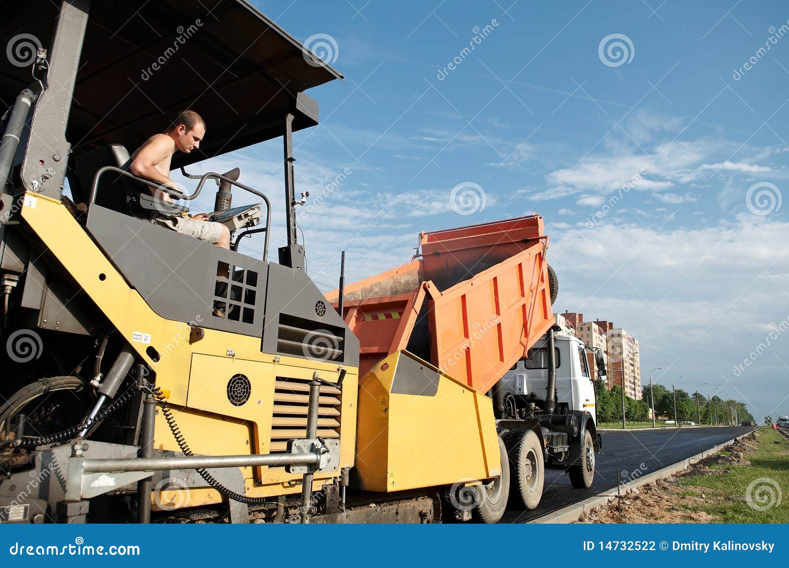 Asphalt Road Repairing Works Stock Photo - Image of loader, highway ...
