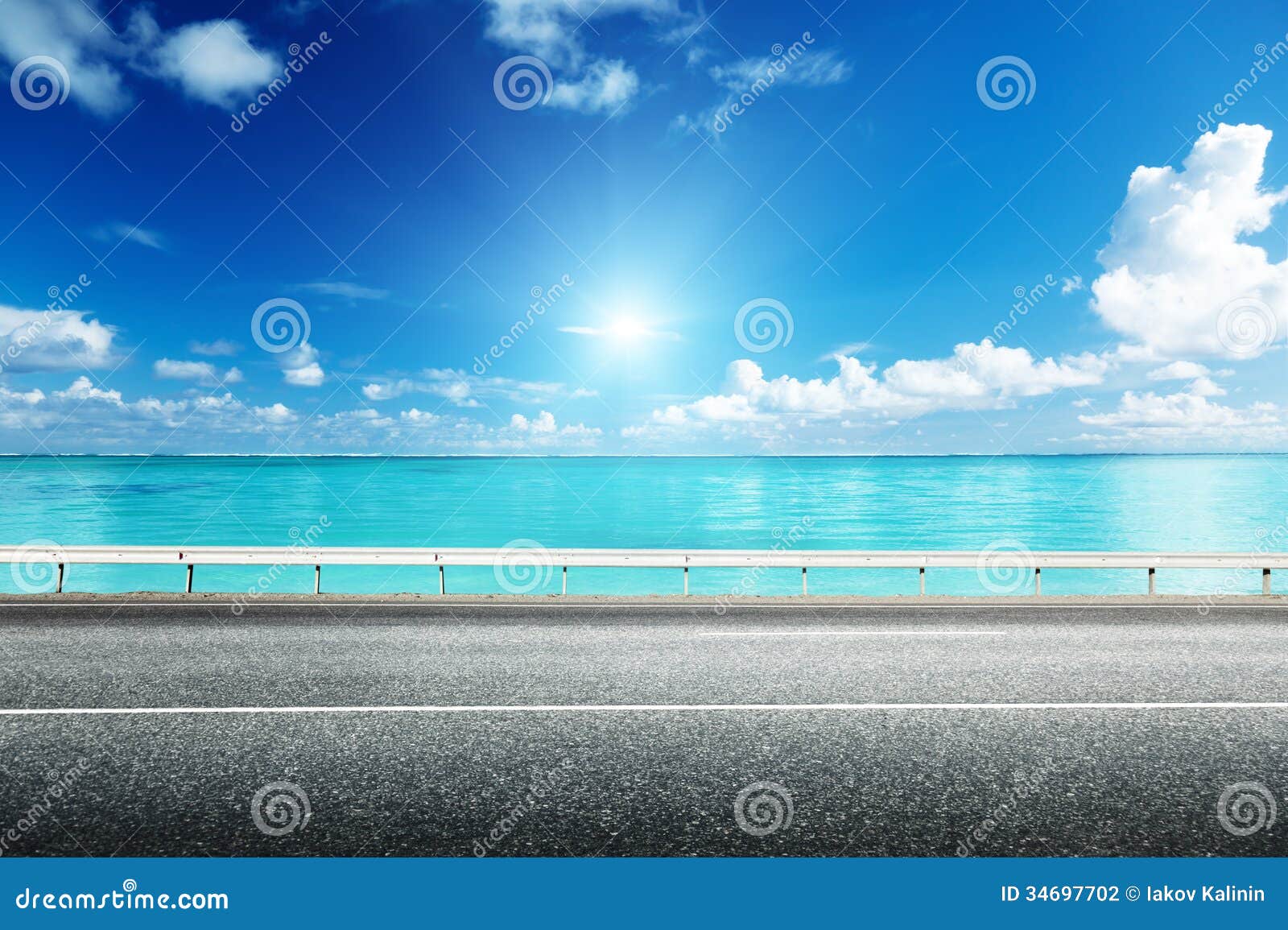 Asphalt road and sea stock photo. Image of outside, natural - 34697702