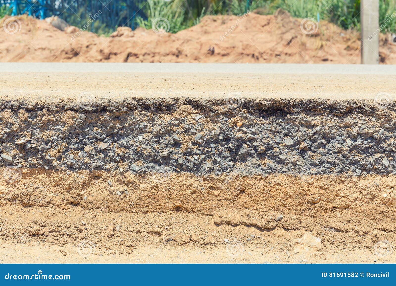 Asphalt road section stock photo. Image of layer, material - 81691582