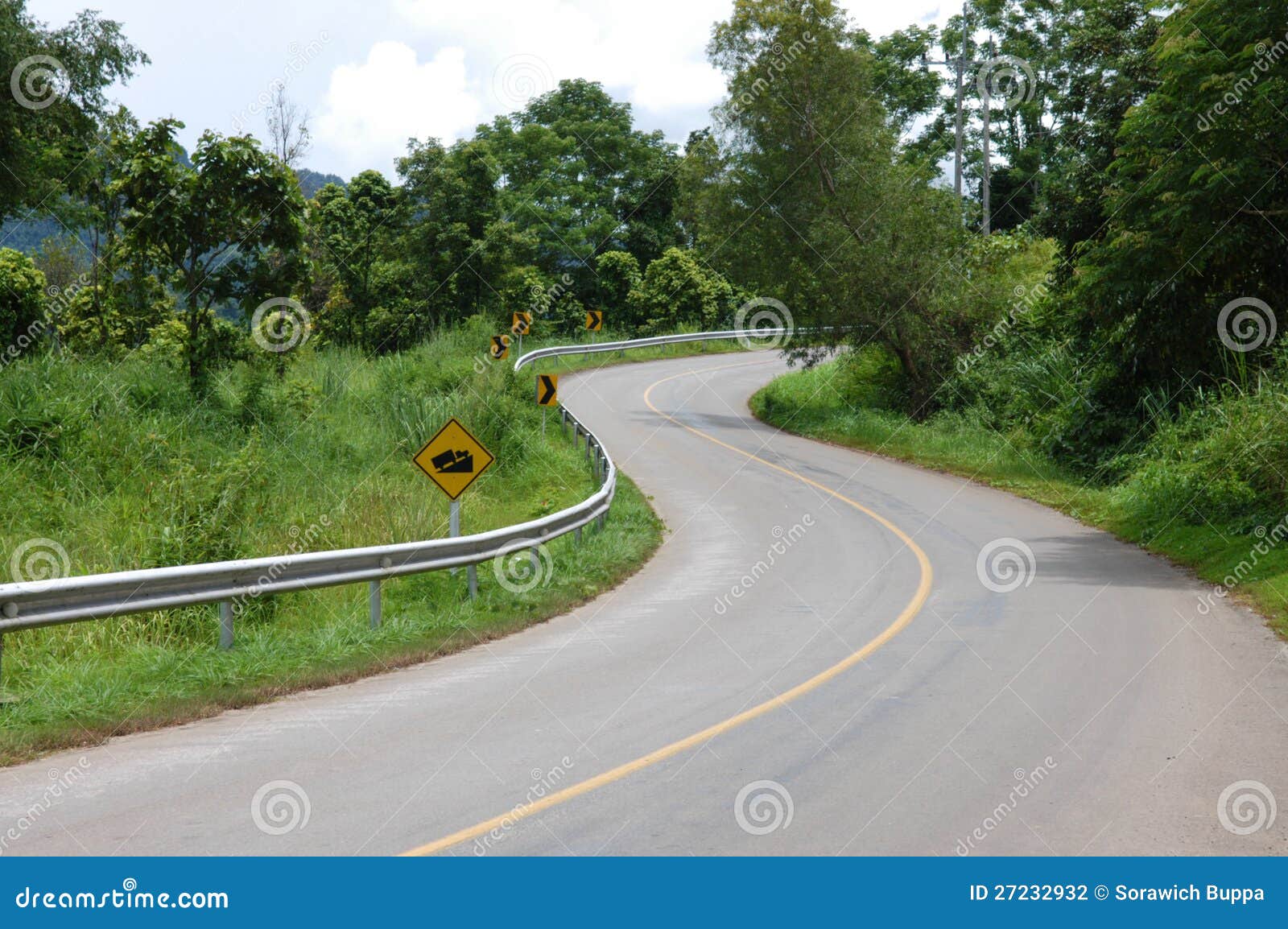 Asphalt Road Sharp S-Curve Road Stock Photo - Image of horizon, hill ...