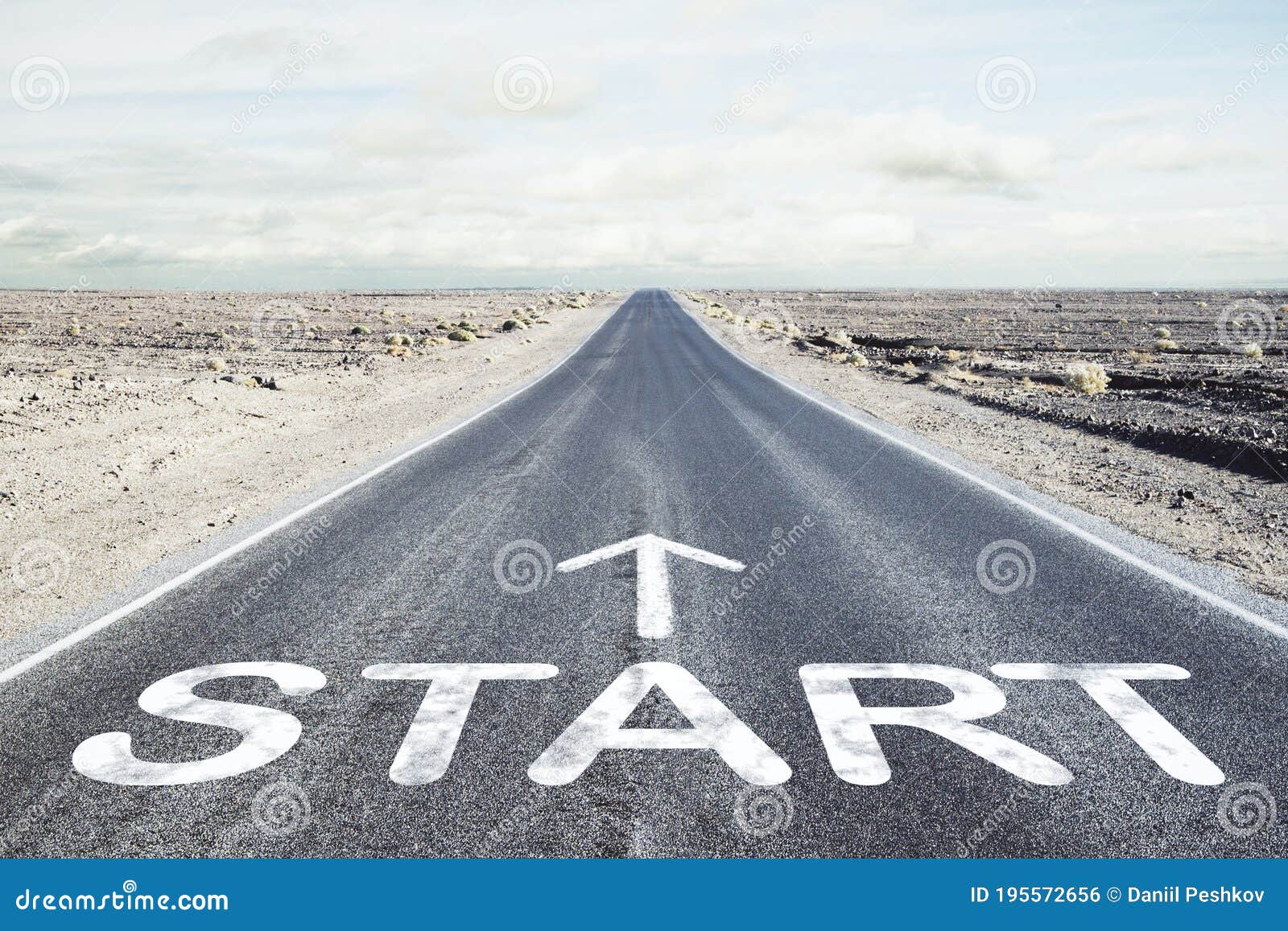 Asphalt Road and a `start` Point Stock Illustration - Illustration of ...
