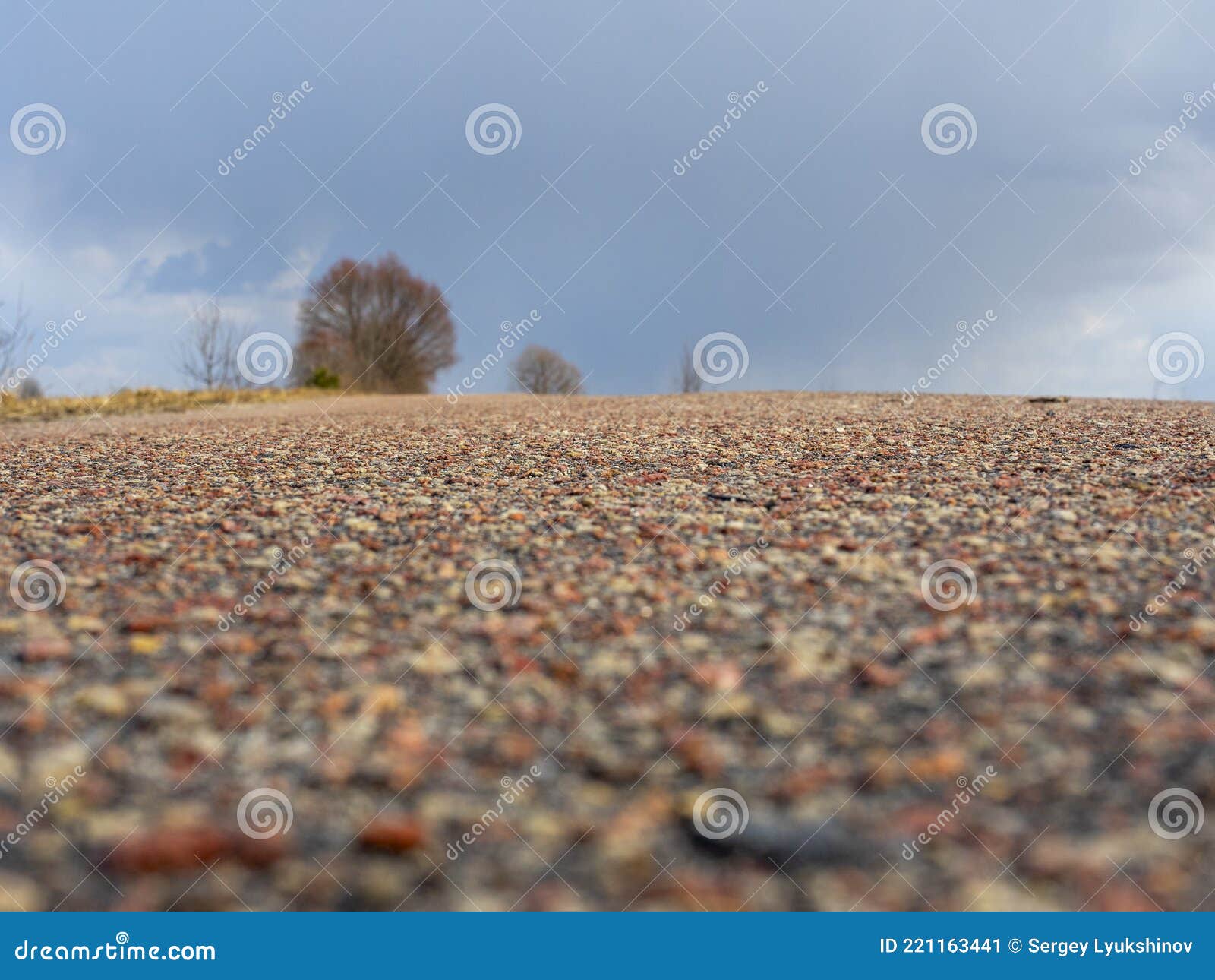 An Asphalt Road Stretching Away into the Distance. Ground View ...