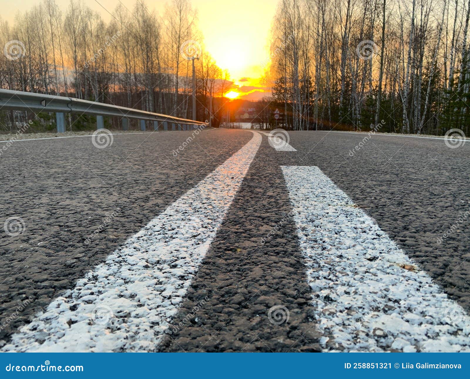 Asphalt road in sunshine stock image. Image of light - 258851321