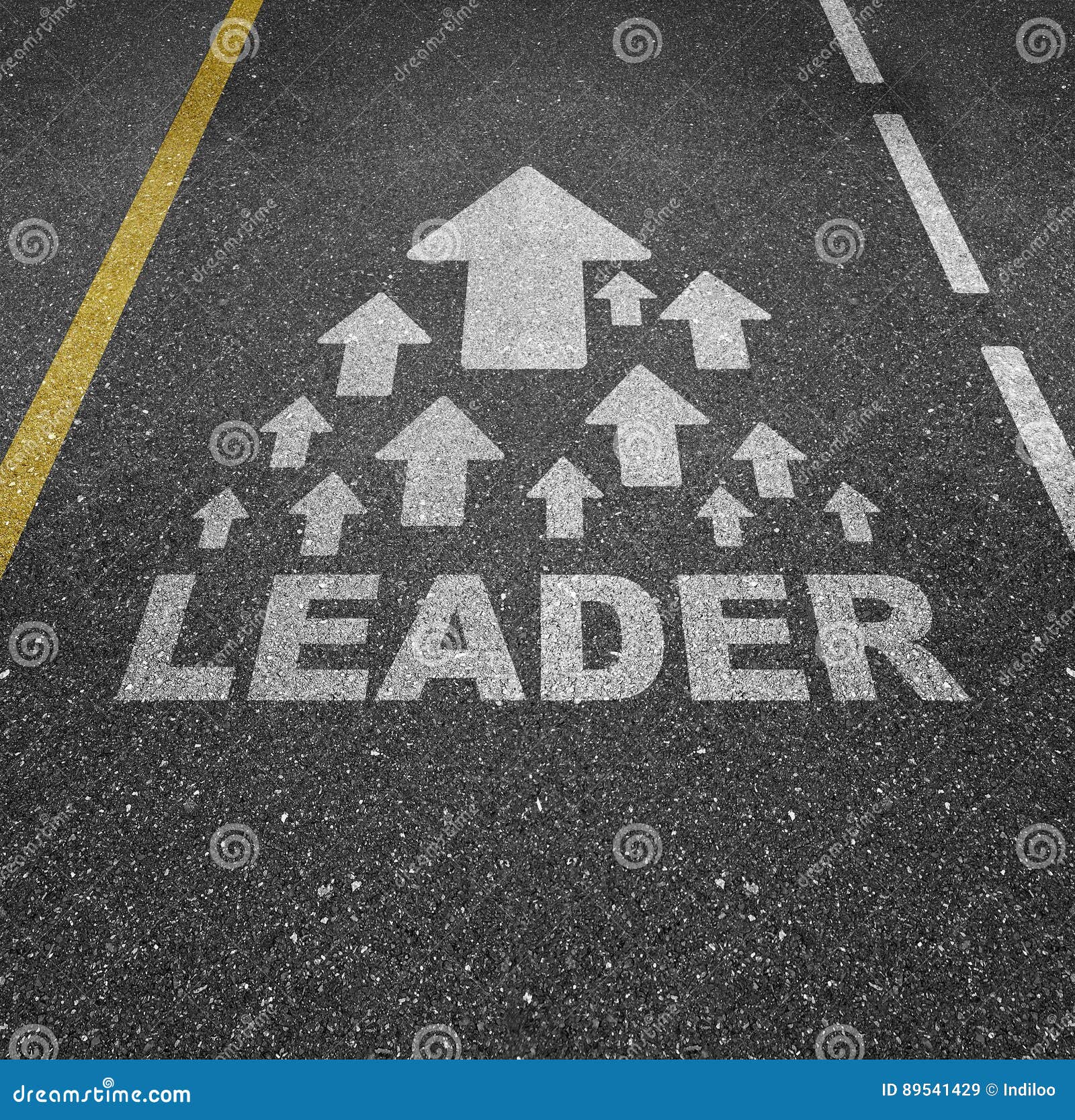 Leader road markings stock illustration. Illustration of surface - 89541429
