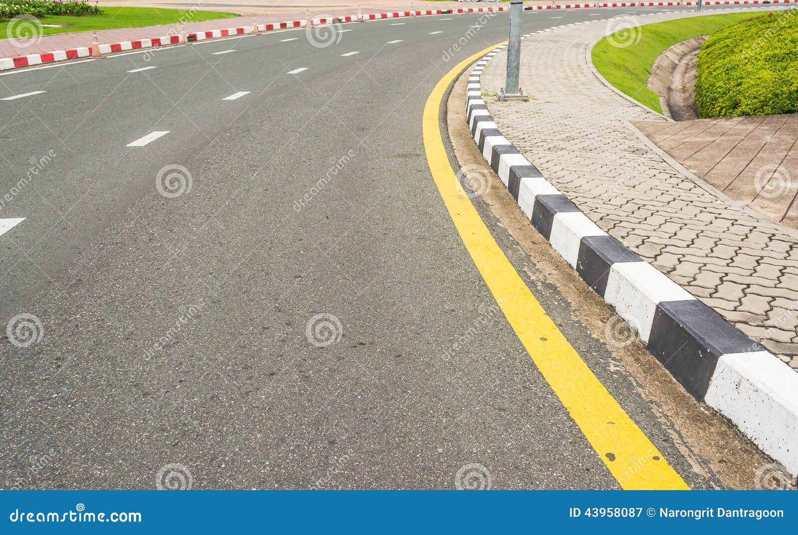 Asphalt Road Texture with Yellow Stripe Stock Image - Image of curve ...