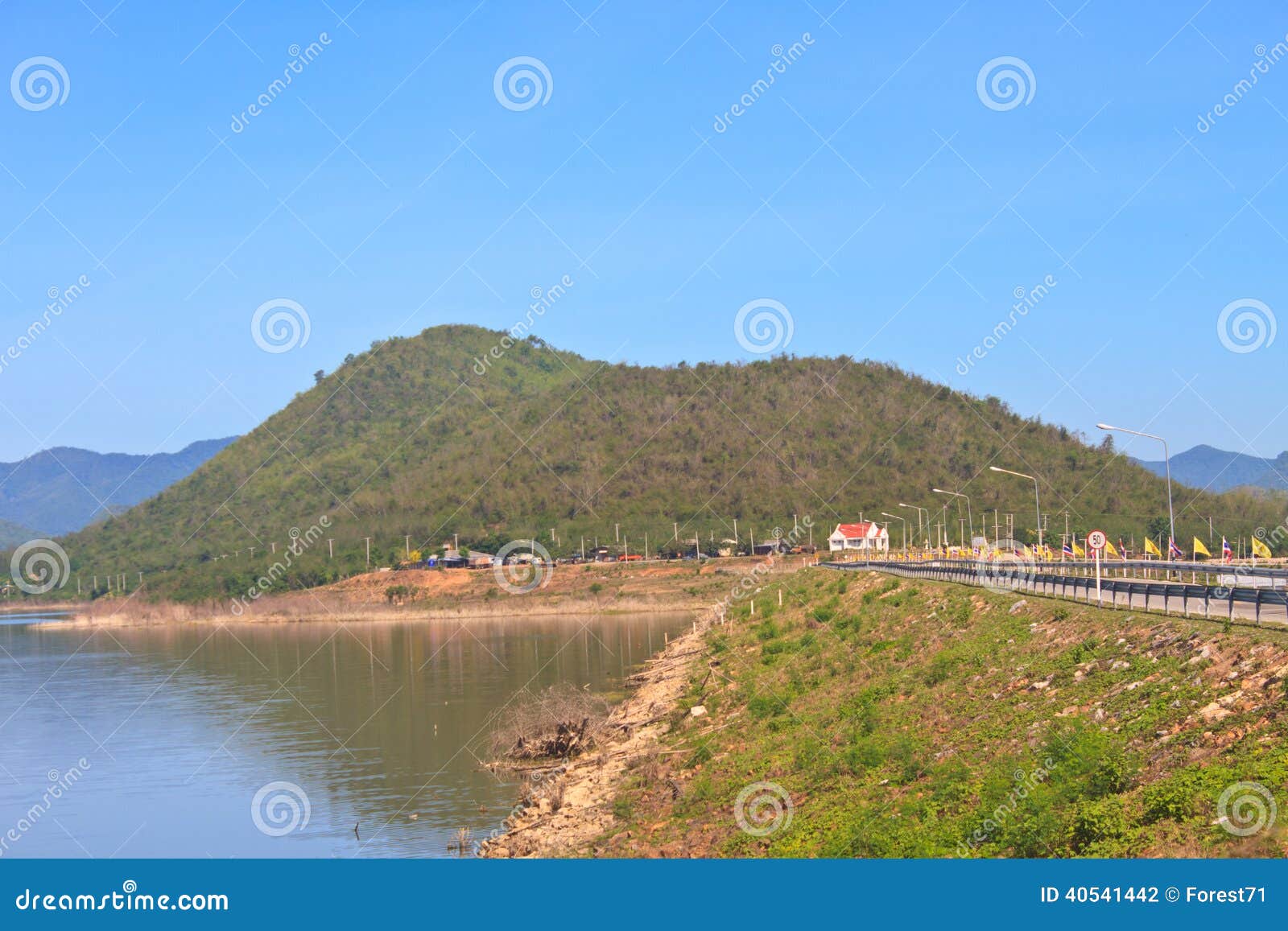 Asphalt road on top of DAM stock photo. Image of rural - 40541442