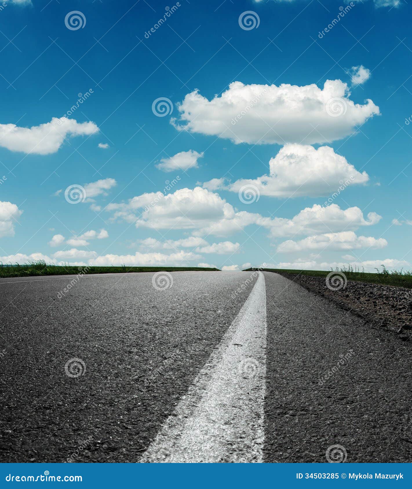 Asphalt Road Under Blue Sky Stock Image - Image of perspective ...