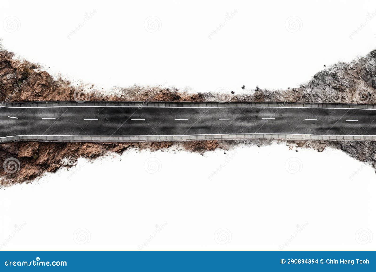 Asphalt Road on a White Background Stock Illustration - Illustration of ...