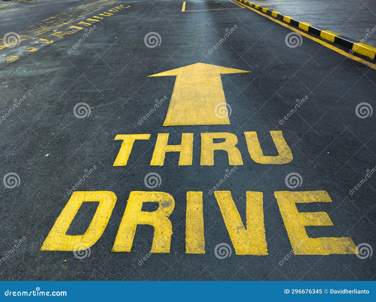 Drive-thru signage stock image. Image of fast, commercial - 296676345