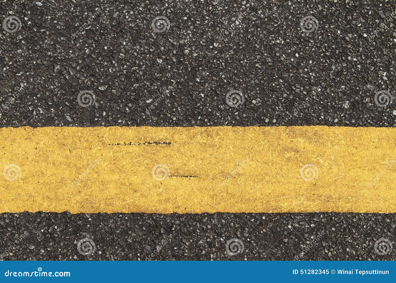 Asphalt Road with Yellow Line Stock Image - Image of asphalt, rock ...