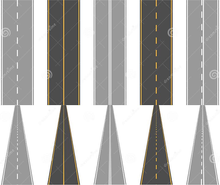 Asphalt Roads, with Traffic Surface Marking Lines Stock Vector ...