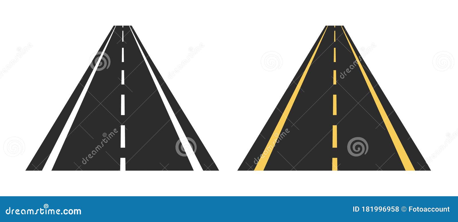 Asphalt Roads - Vector Illustrations - Isolated on White Background ...
