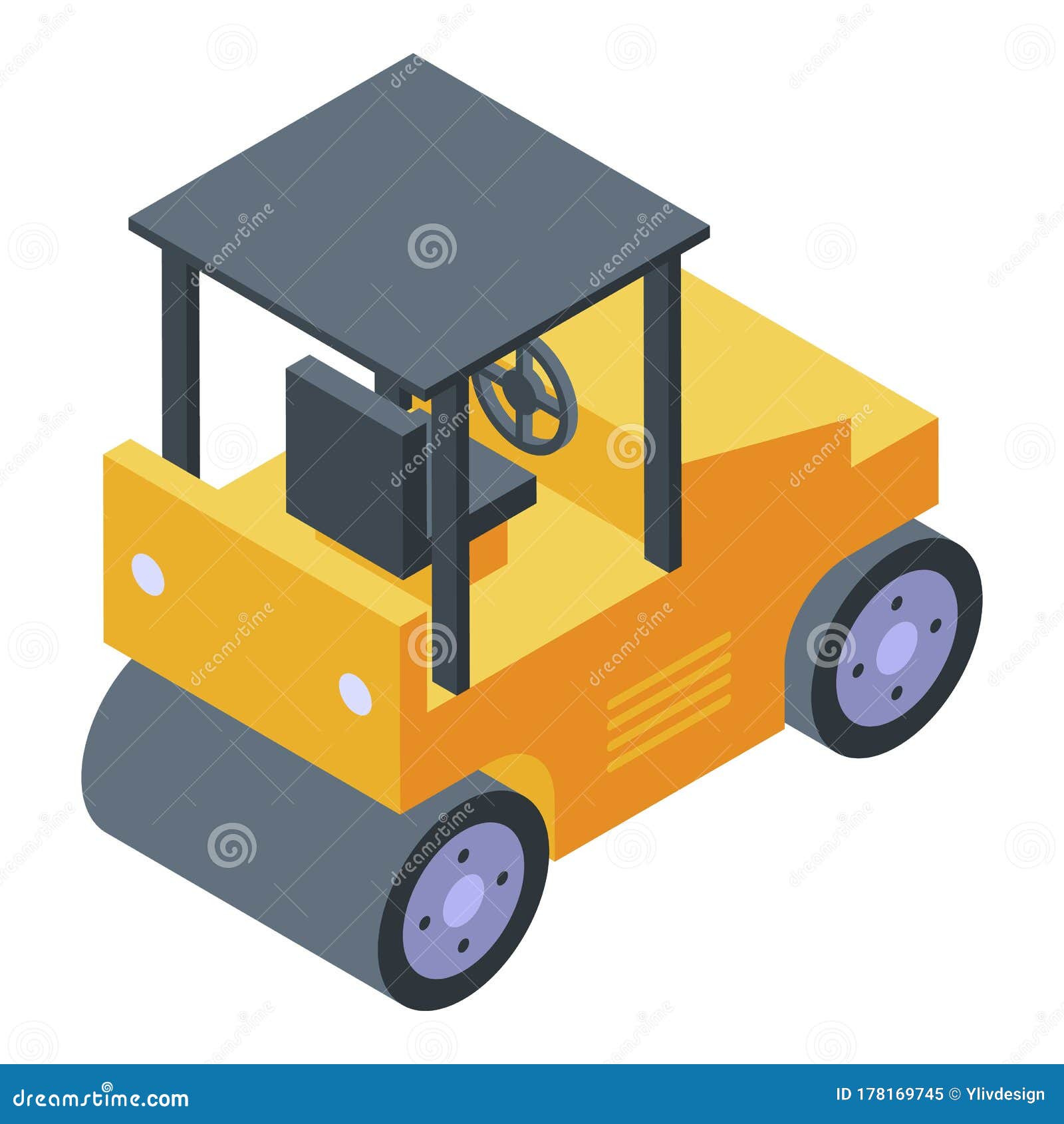 Asphalt Roller Solid Icon, Heavy Equipment Concept, Steamroller Truck ...