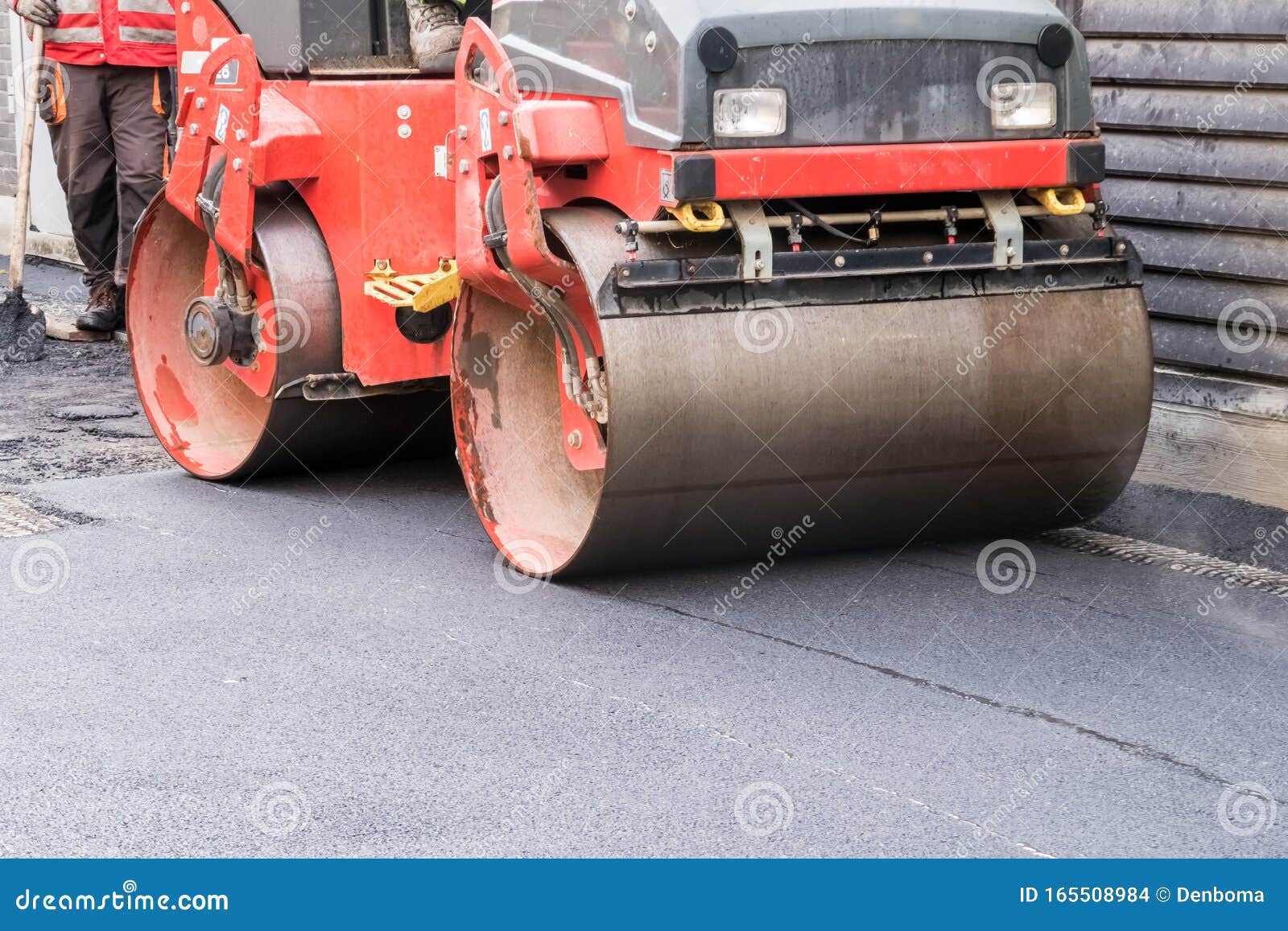 An asphalt roller stock photo. Image of asphalt, roadwork - 165508984