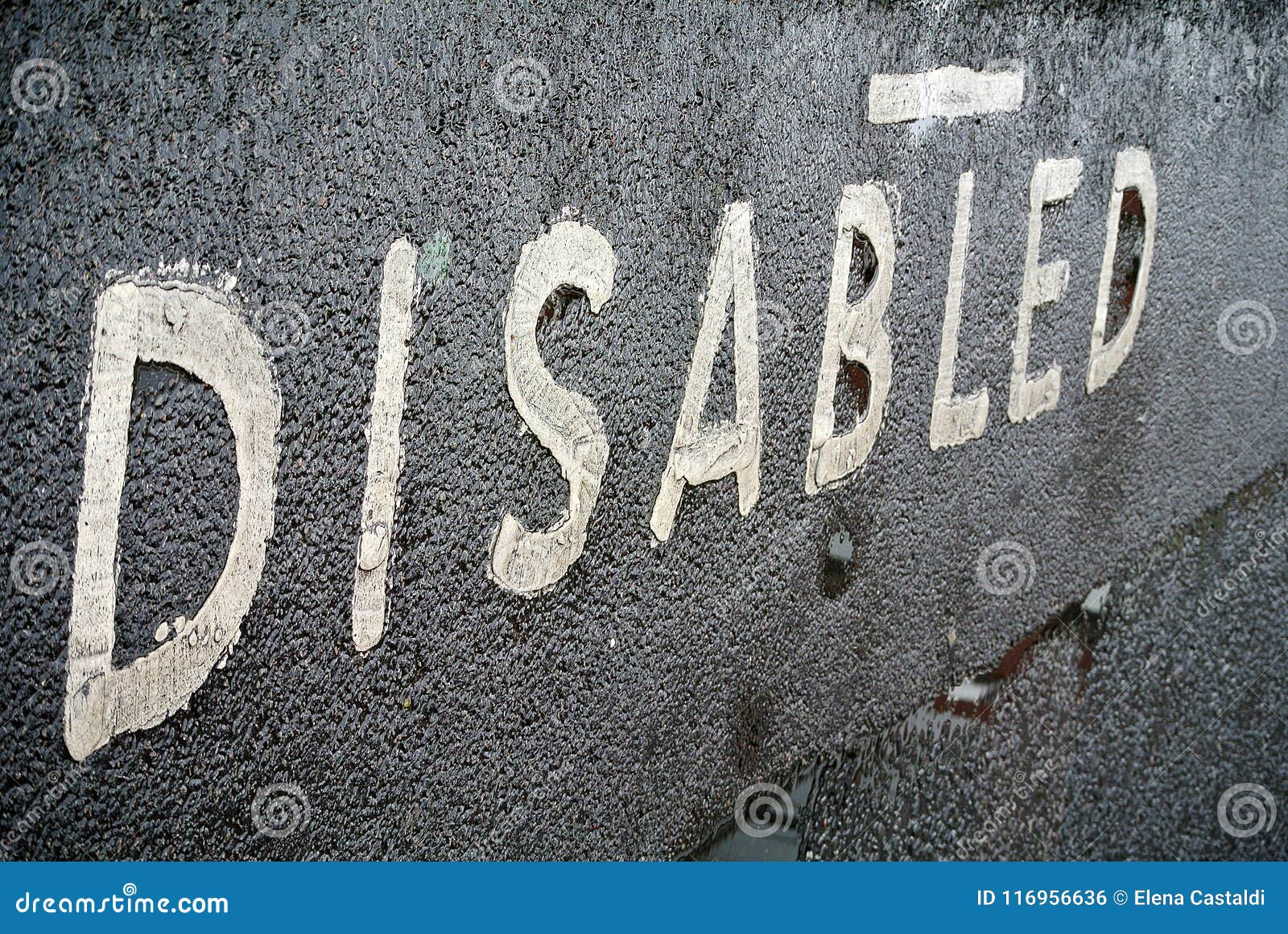 Asphalt Signaling of Reserved Space for Disabled People Stock Photo ...