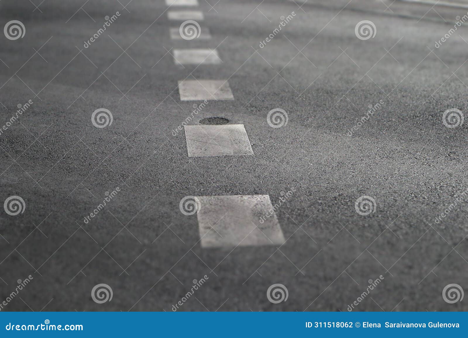 Asphalt Street with a Hole in the Middle Stock Photo - Image of road ...