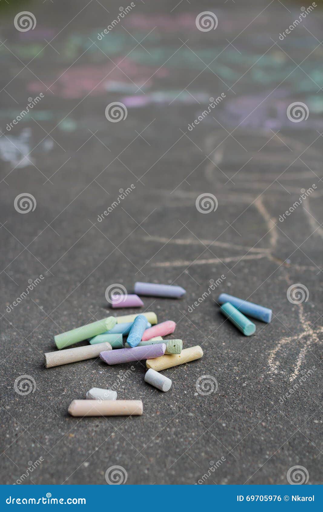 Asphalt Surface Covering with Sidewalk Chalking Drawings Stock Photo ...