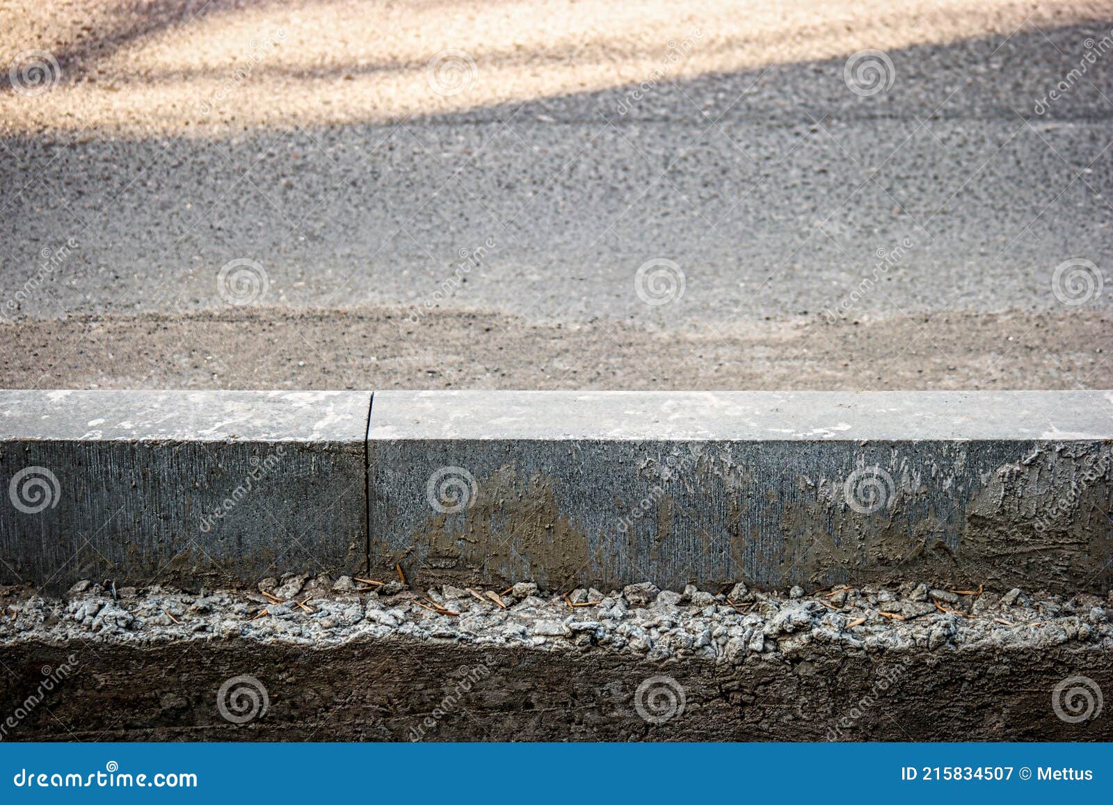 Asphalt Surface Separated by Concrete Border. Road and Sidewalk Divided ...