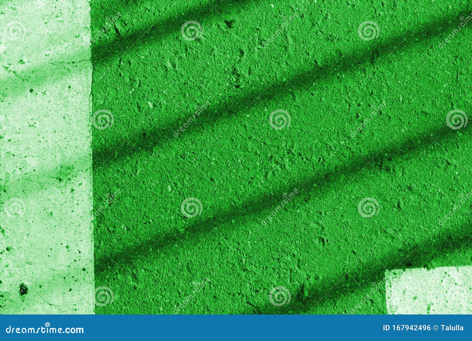 Asphalt Surface with White Paint and Shadow. Abstract Background Green ...