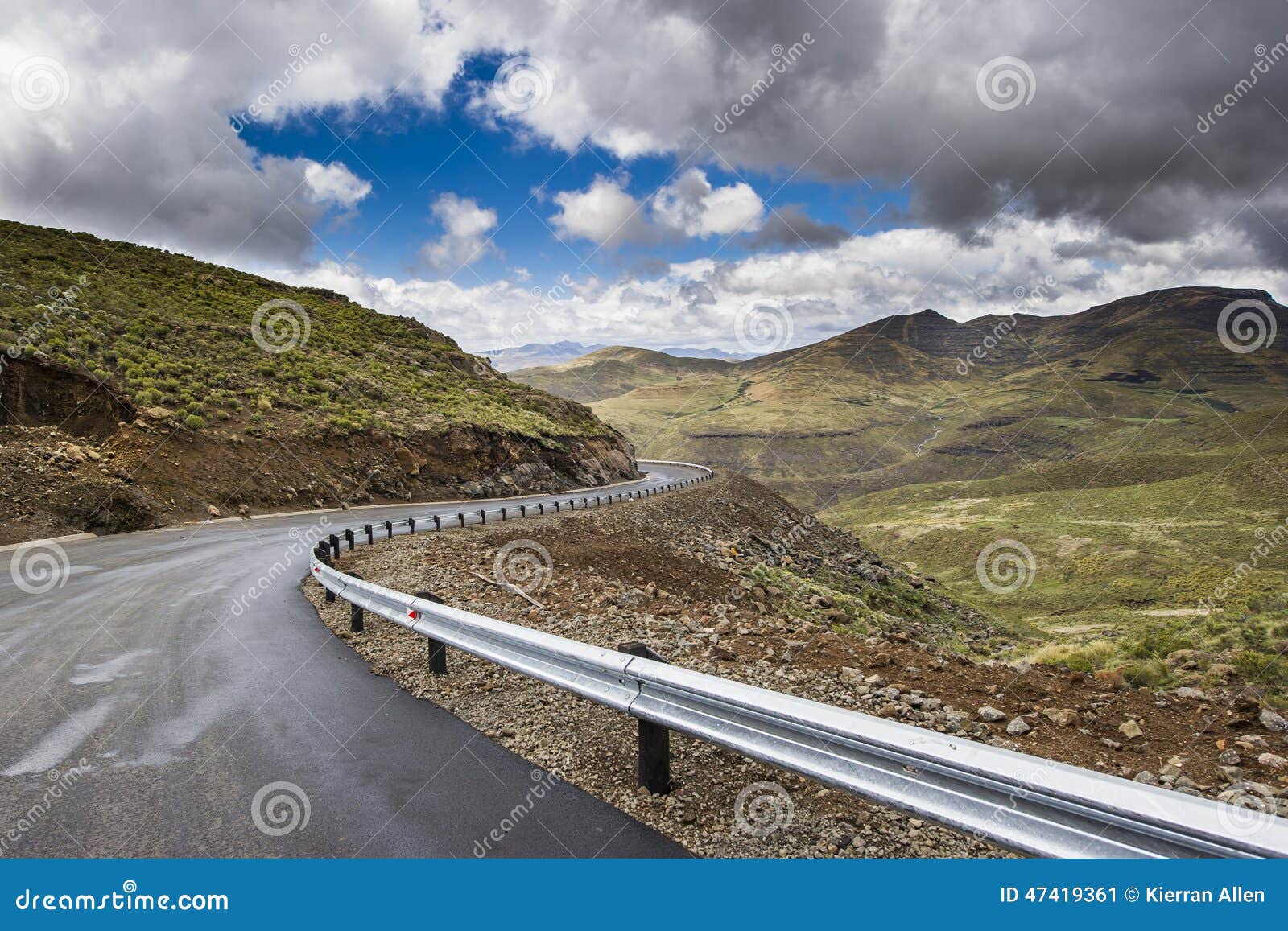 Asphalt Tar Road in Lesotho Mountains Stock Image - Image of dramatic ...