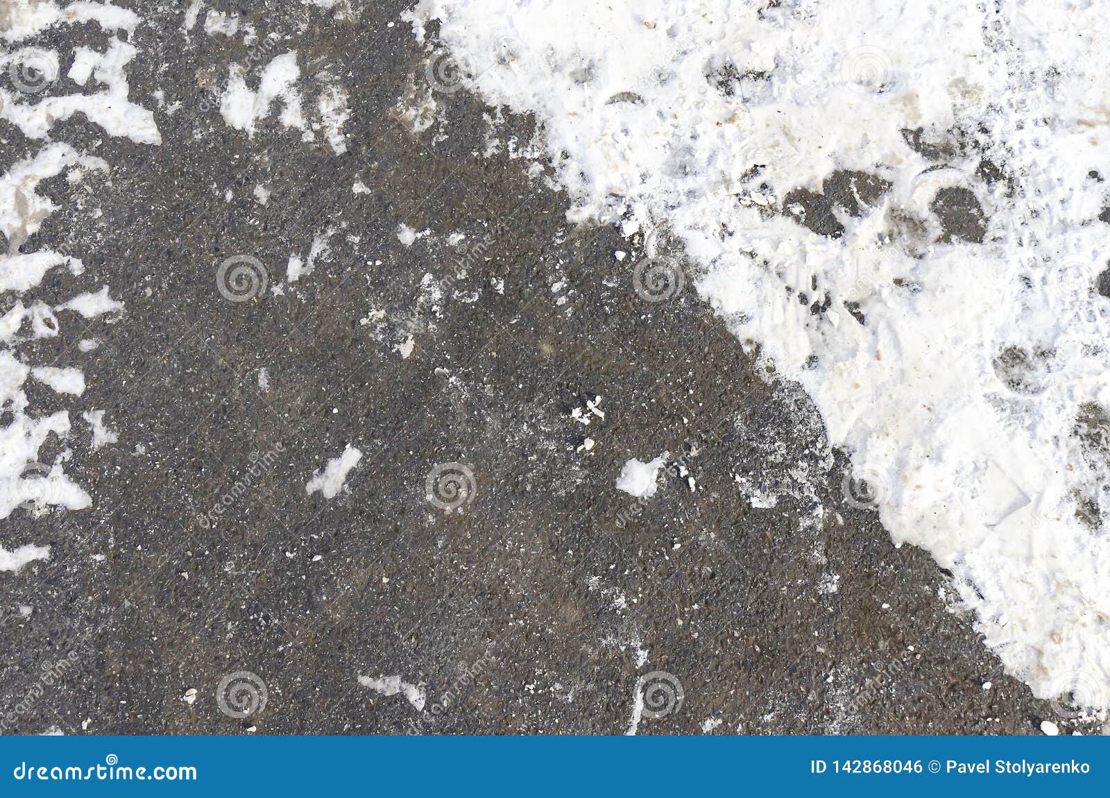 Asphalt texture in snow stock photo. Image of closeup - 142868046