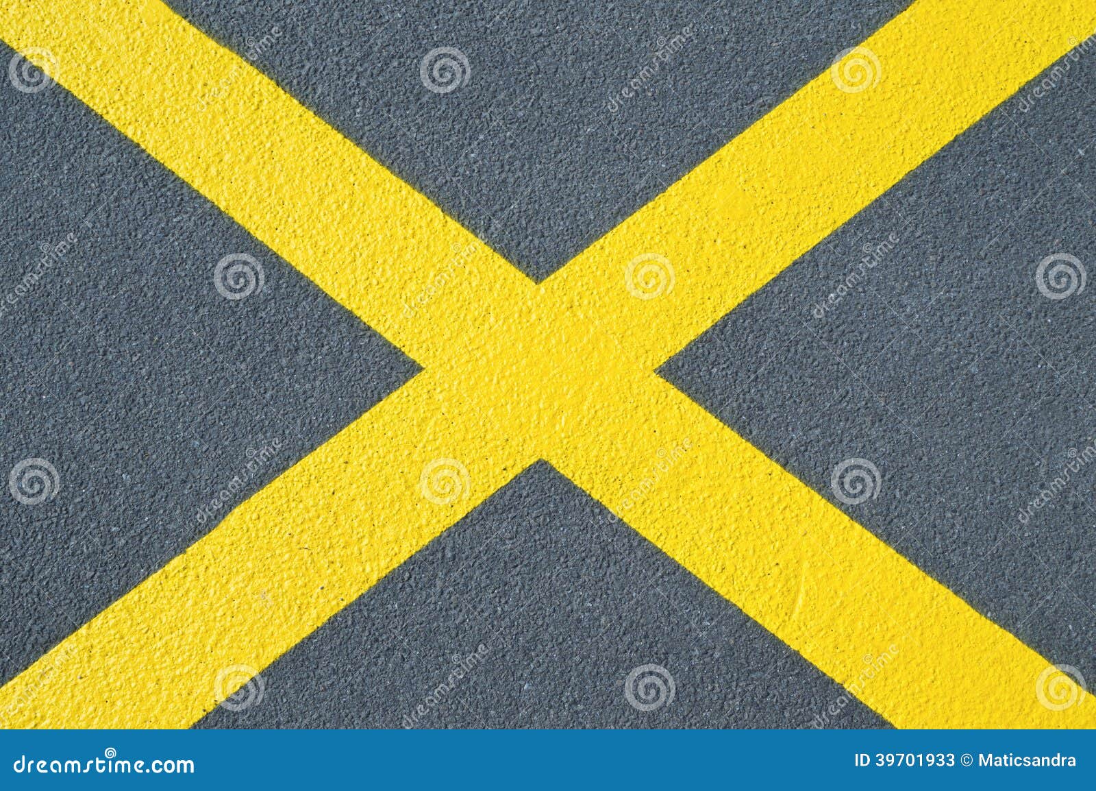Asphalt Texture with Yellow Cross Stock Image - Image of tarmac, space ...