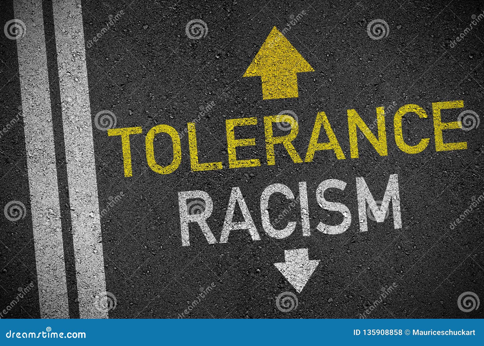 Asphalt with Tolerance and Racism Stock Illustration - Illustration of ...