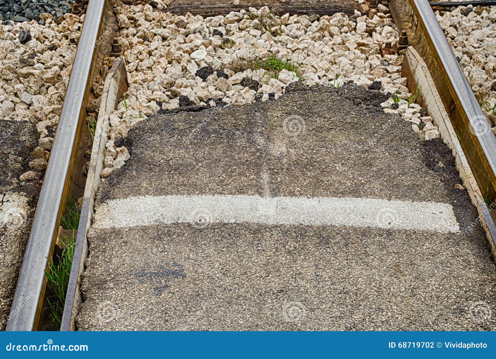 In asphalt tracks stock photo. Image of railroad, tracks - 68719702
