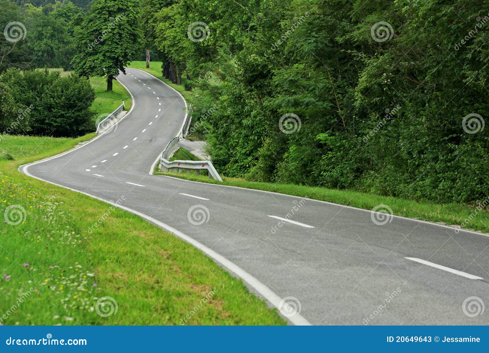 Asphalt winding curve road stock image. Image of white - 20649643