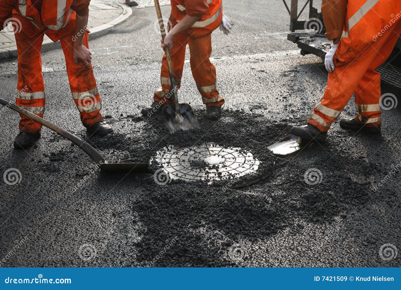 Asphalt workers stock image. Image of real, life, male - 7421509