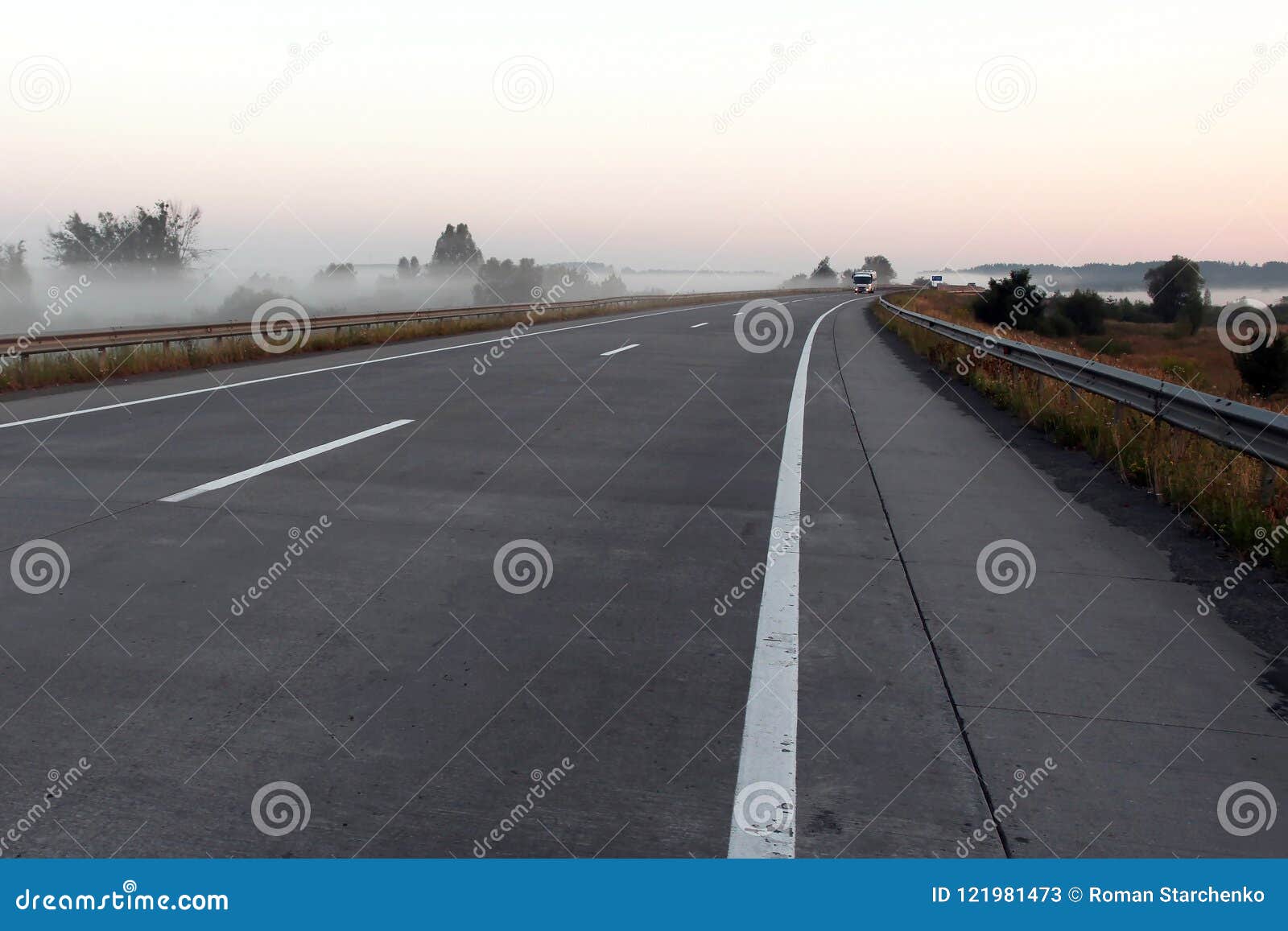 The asphalted road at dawn stock image. Image of summer - 121981473