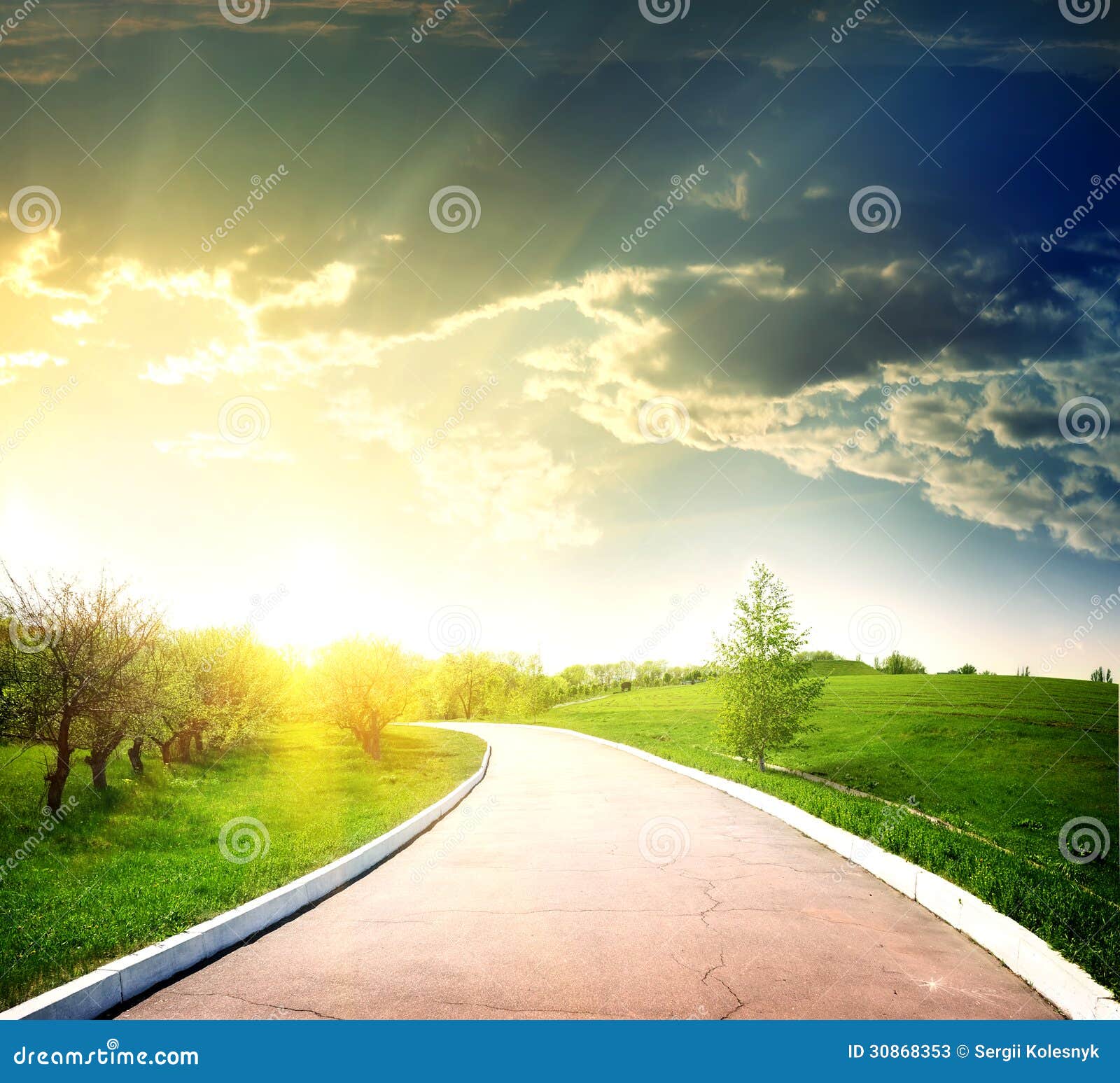 Asphalted road to the sun stock image. Image of freshness - 30868353