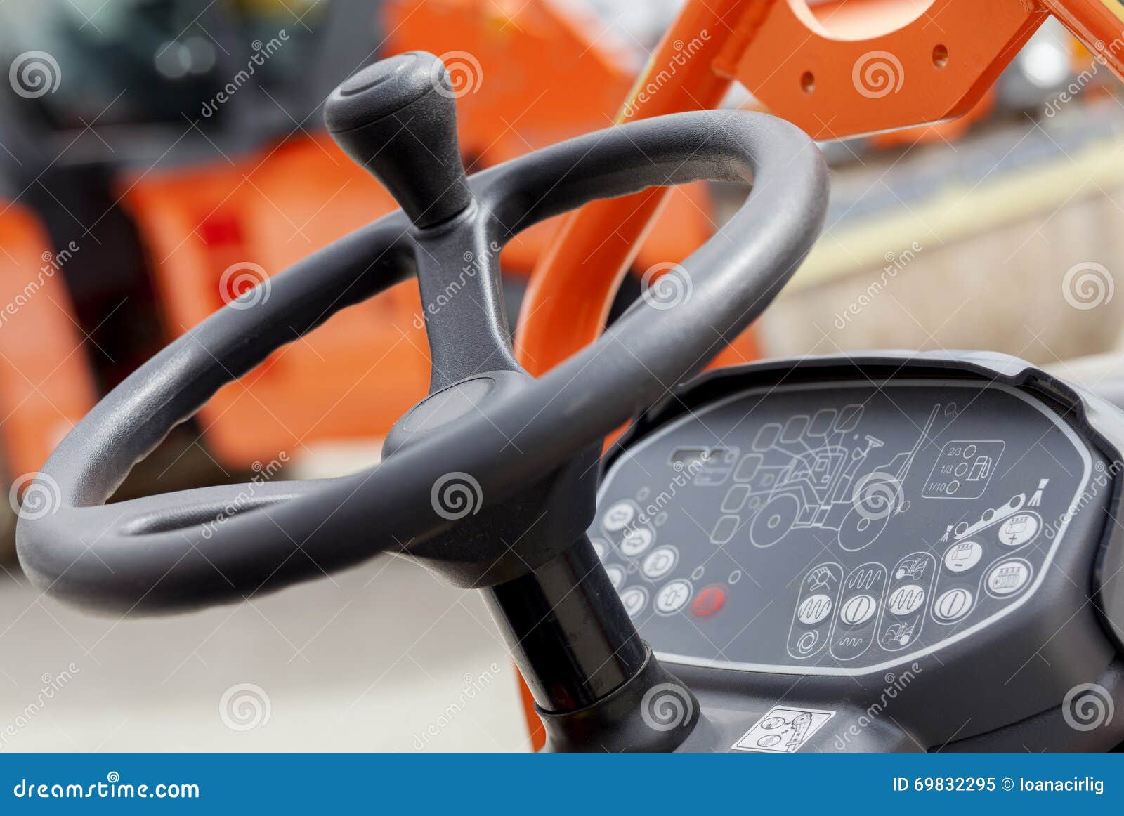 Asphalting Machine- Steering Wheel and Dashboard Stock Image - Image of ...