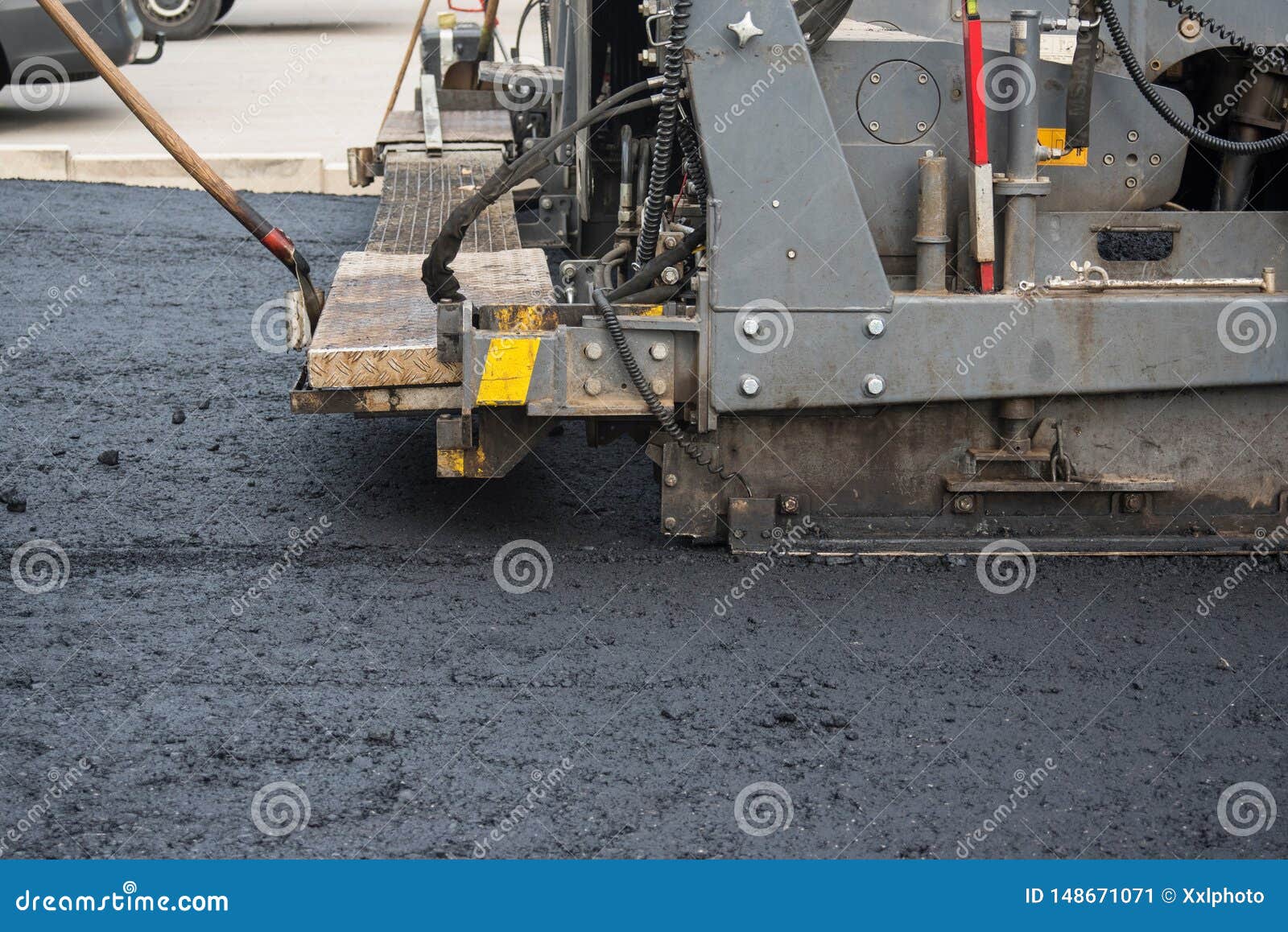 Asphalting Machine during Work Stock Image - Image of pressure ...