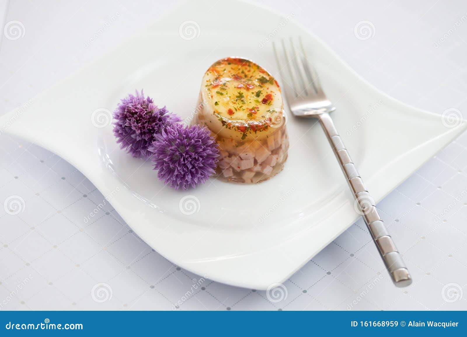 Egg and ham aspic stock image. Image of food, diet, salad - 161668959