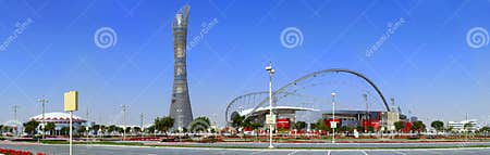 Aspire complex in Doha stock photo. Image of panoramic - 17422776